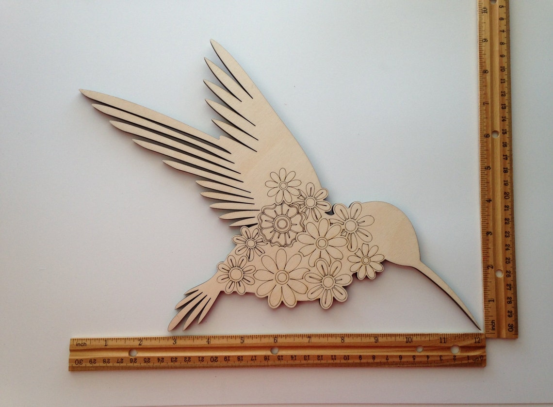 Wooden Hummingbird, Laser Cut &and Engraved Wood, Custom Wood Cutouts ...