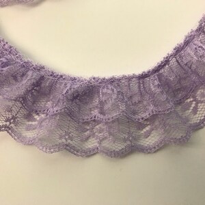 Double Ruffled Lavender Lace Trim, 2 Tier Candlewick Lace for Apparel ...