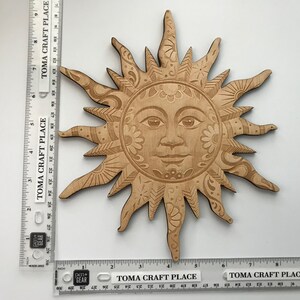 Whimsical Sun Face Wood Plaque, Laser Cut and Engraved Wood, Celestial ...