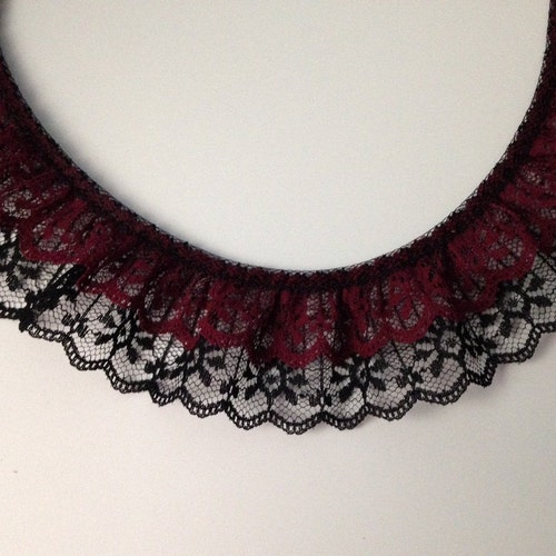 Red and Black Triple Ruffled Lace Trim 3 Tier Lace Apparel - Etsy