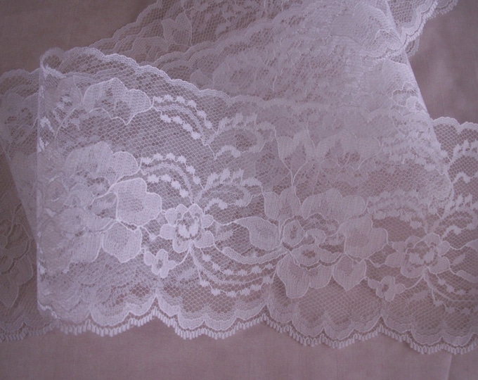 White Lace Trim, 4 Wide, 5 YARDS, Apparel, Lingerie, Bridal Accessories ...