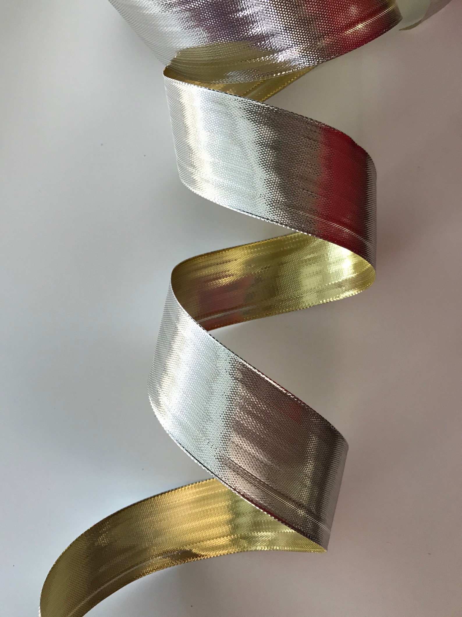 Christmas Ribbon Metallic Gold & Silver Reversible Ribbon | Etsy