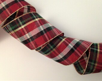 Plaid Christmas Ribbon | Etsy