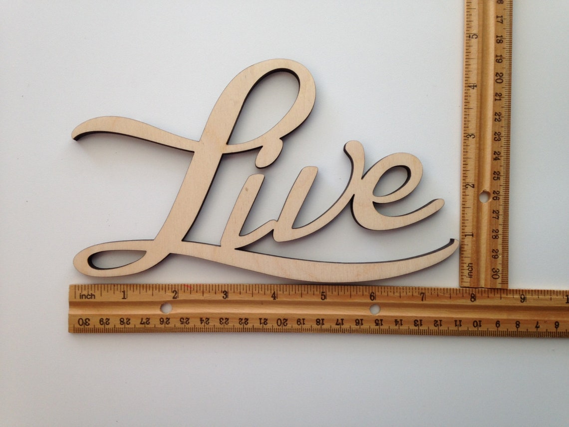LIVE LOVE LAUGH, Set of 3 Words, Laser Cut Wood Words and Phrases, Home ...