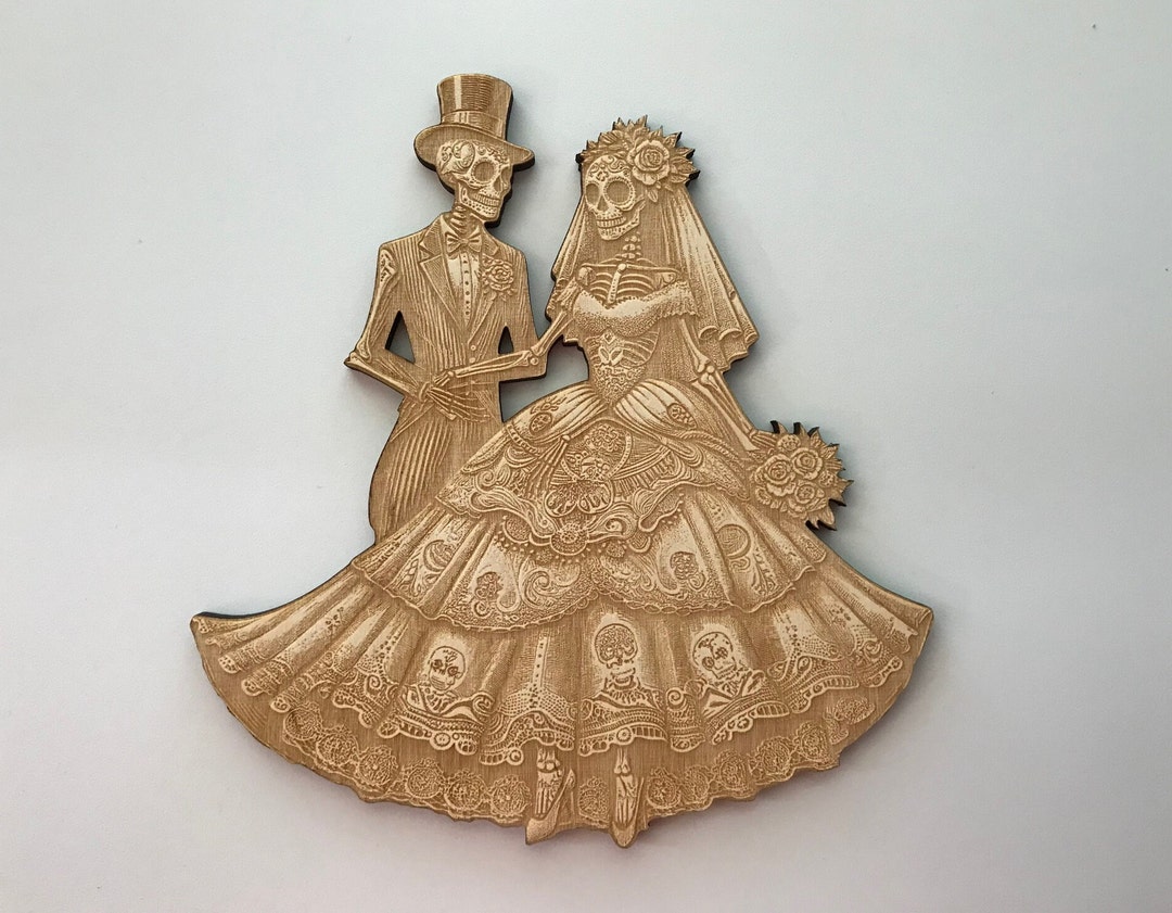 Bride and Groom Sugar Skulls Couple, Day of the Dead, Dia De Los ...