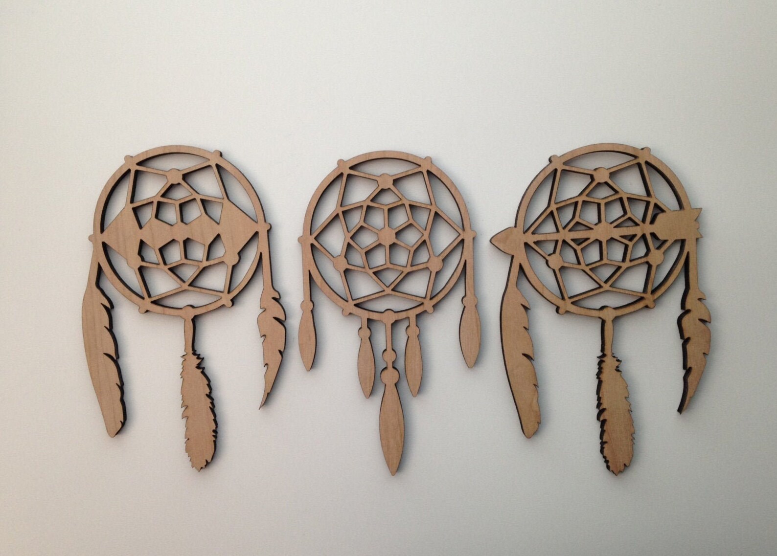 Dream Catcher Wood Ornaments 3 PIECES Wood Cutouts Native - Etsy