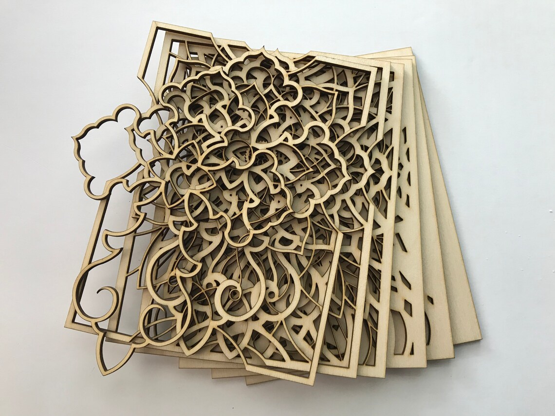 Layered Wood Cross, 7 Layers, Laser Cut Wood, Decorative Woodcraft for ...