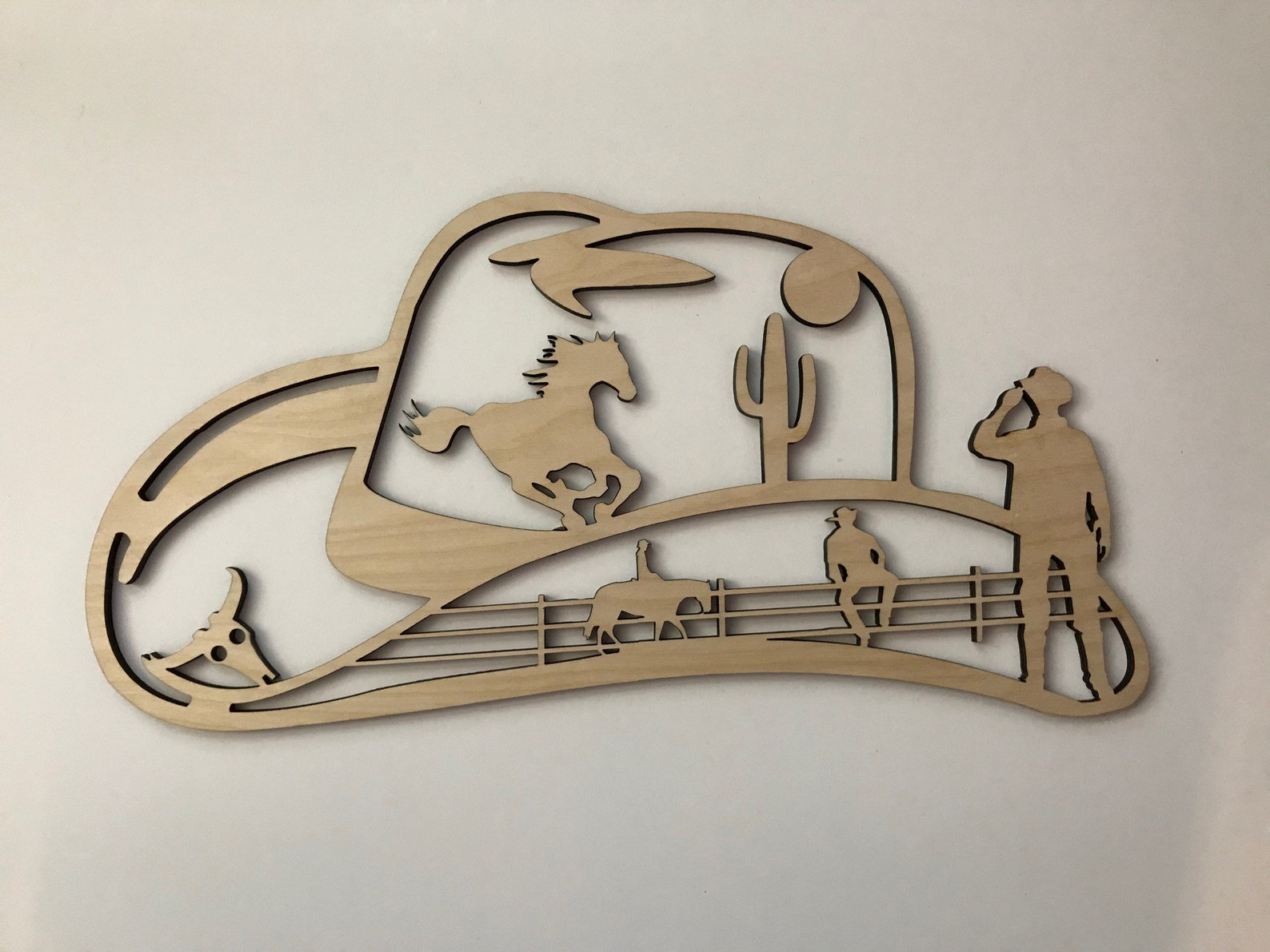 Country Western Cowboy Hat Laser Cut Wood Shape Western Wall | Etsy
