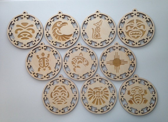 Totem Wood Ornaments 10 PIECES Laser Cut Wood Shapes | Etsy