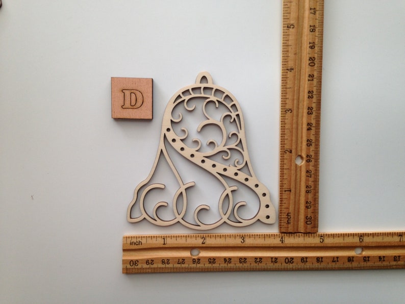 Bell Wood Ornaments, 6 PIECES, Filigree Wood Cutouts, Christmas Wood ...
