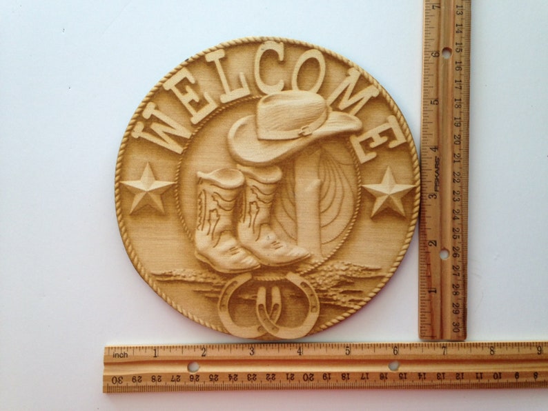 Country Western Welcome Sign Laser Cut and Engraved Wood - Etsy