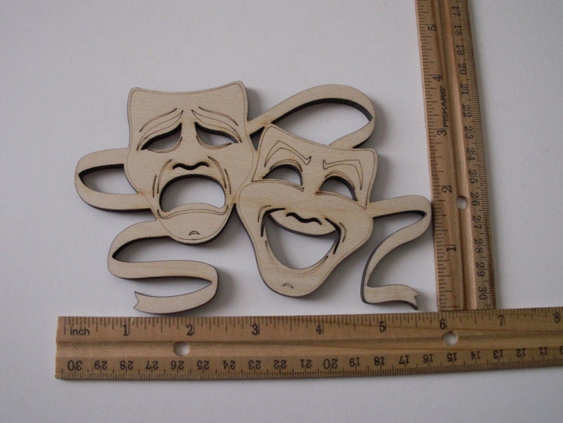 Tragedy and Comedy Masks 6 PIECES Laser Cut and Engraved - Etsy