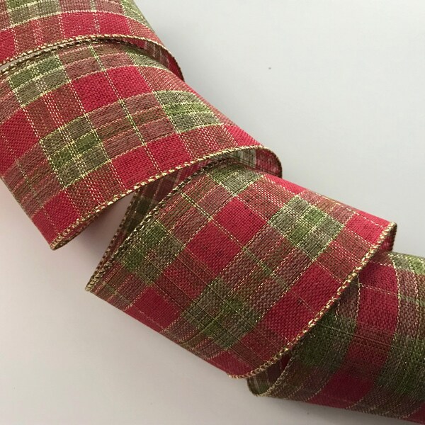 Gold Plaid Ribbon - Etsy
