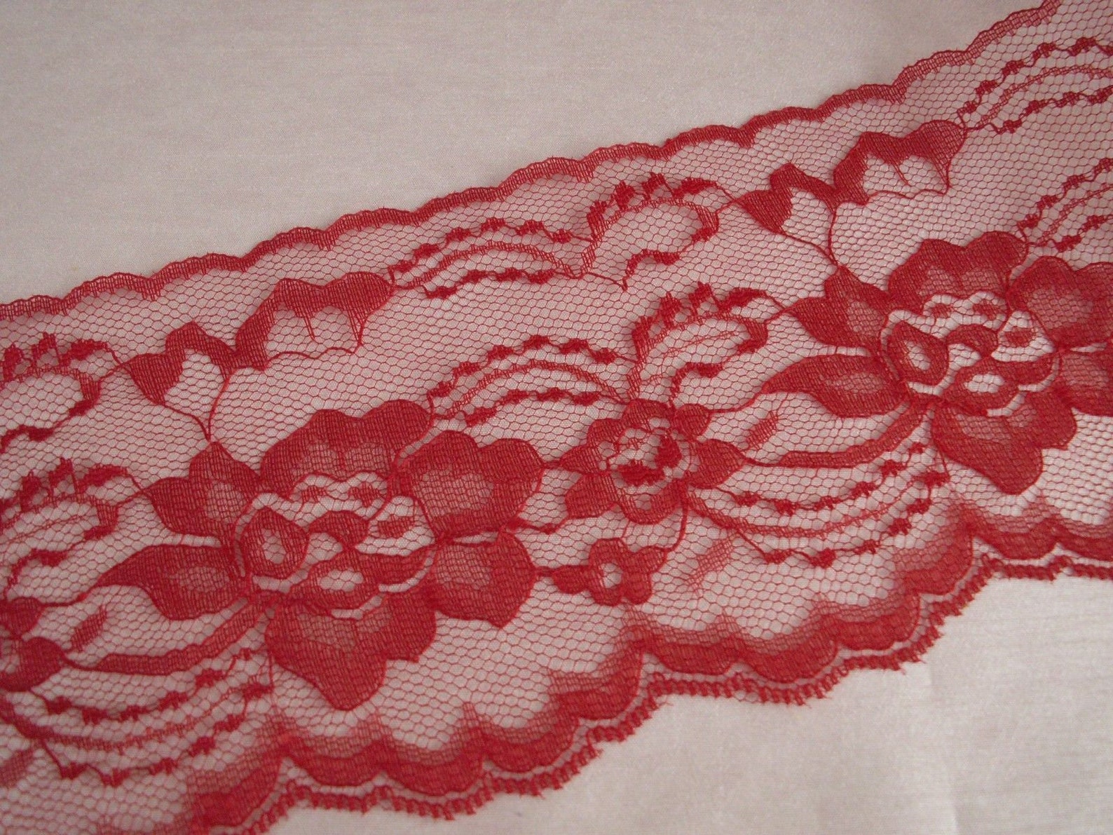 Scarlet Red Lace Trim 4 Wide 5 YARDS Apparel | Etsy