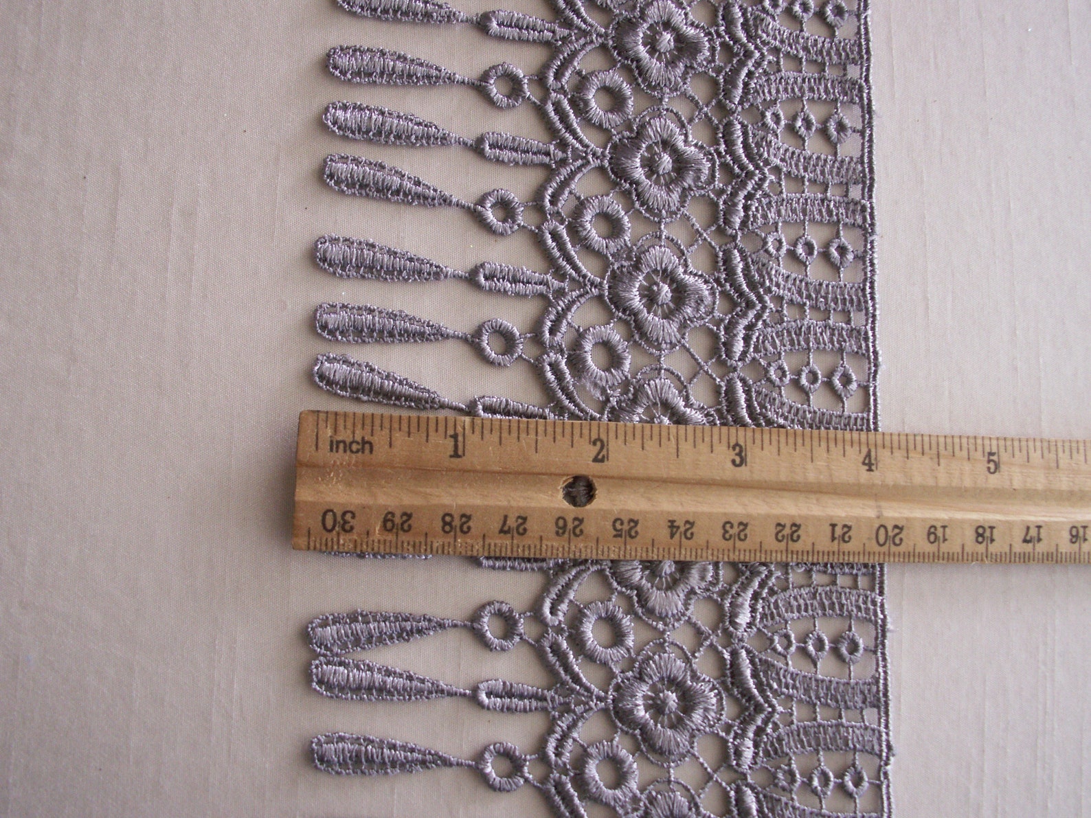 Gray Lace Fringe Trim Victorian Style Lace Venise Lace Trim | Etsy