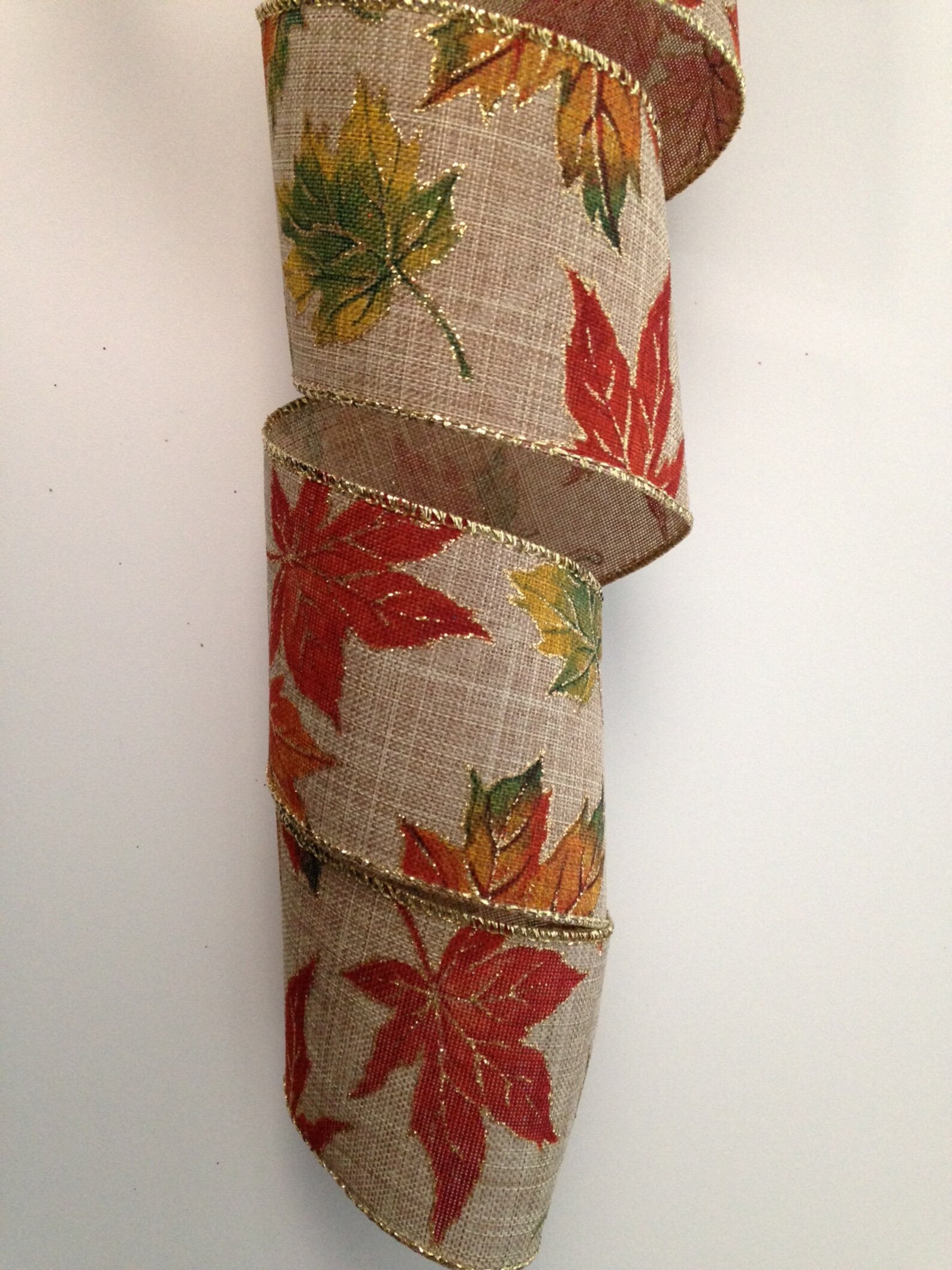 Fall Leaves Ribbon, 2 1/2 Wide, Wired Edge Ribbon for Wreaths, Bows ...