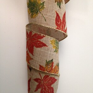 Fall Leaves Ribbon, 2 1/2" Wide, Wired Edge Ribbon for Wreaths, Bows ...