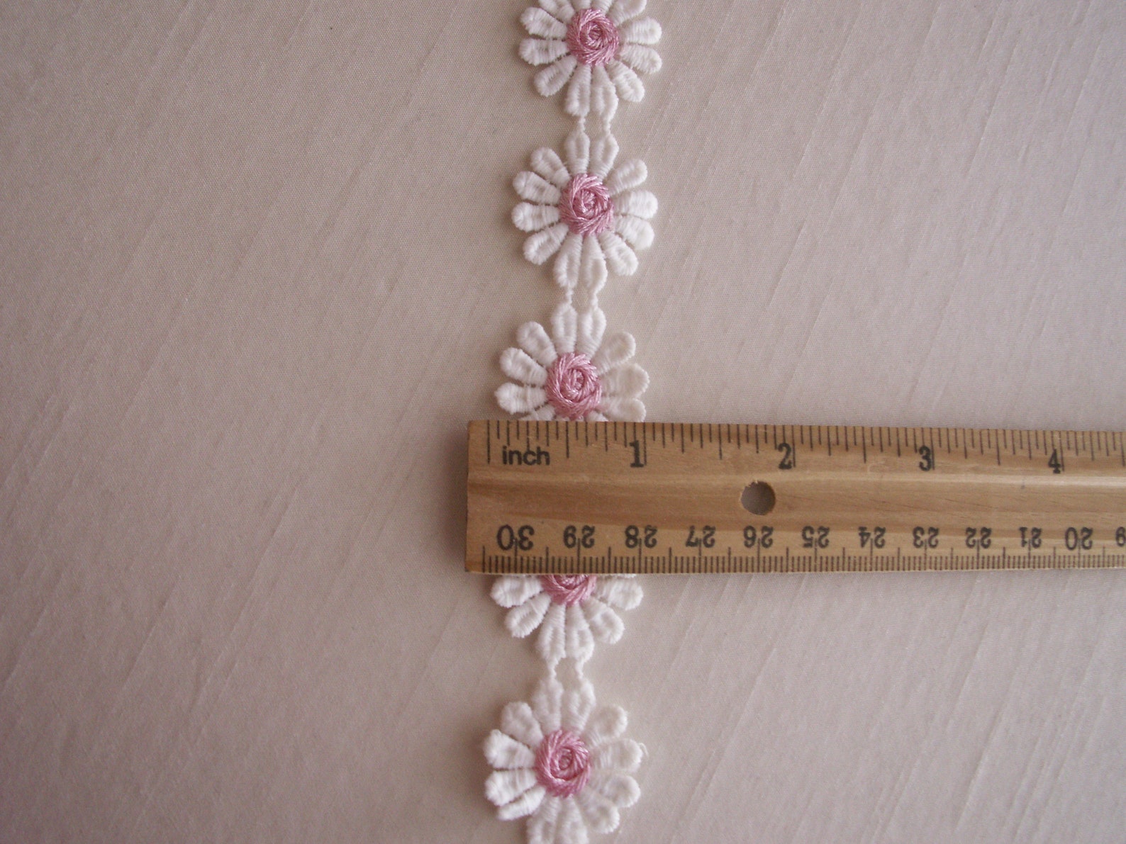 Daisy Flower Trim Pink and White Embroidered Lace Trim Daisy - Etsy