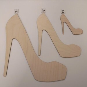High Heel Shoe Wood Cutouts, Assorted Sizes, Laser Cut, Decorative ...