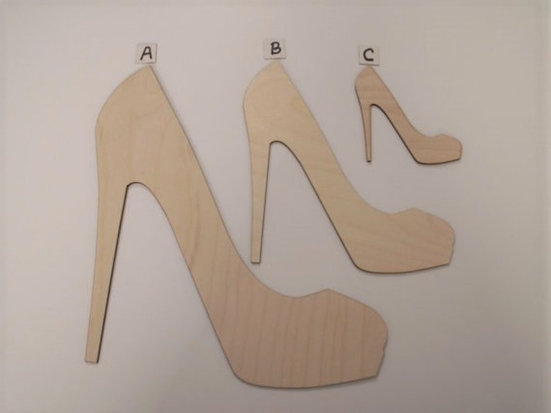 High Heel Shoe Wood Cutouts Assorted Sizes Laser Cut | Etsy