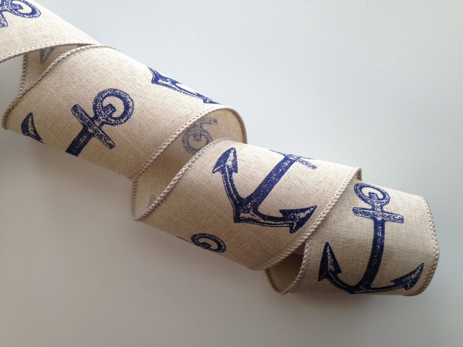 Anchor Ribbon 2 1/2 Wide Decorative Wired Ribbon for - Etsy