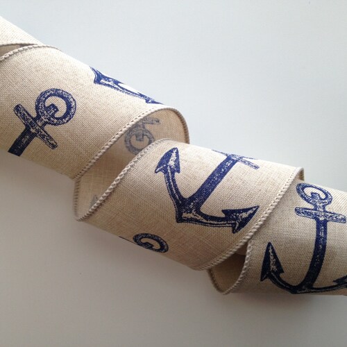 Anchor Ribbon 2 1/2 Wide Decorative Wired Ribbon for - Etsy