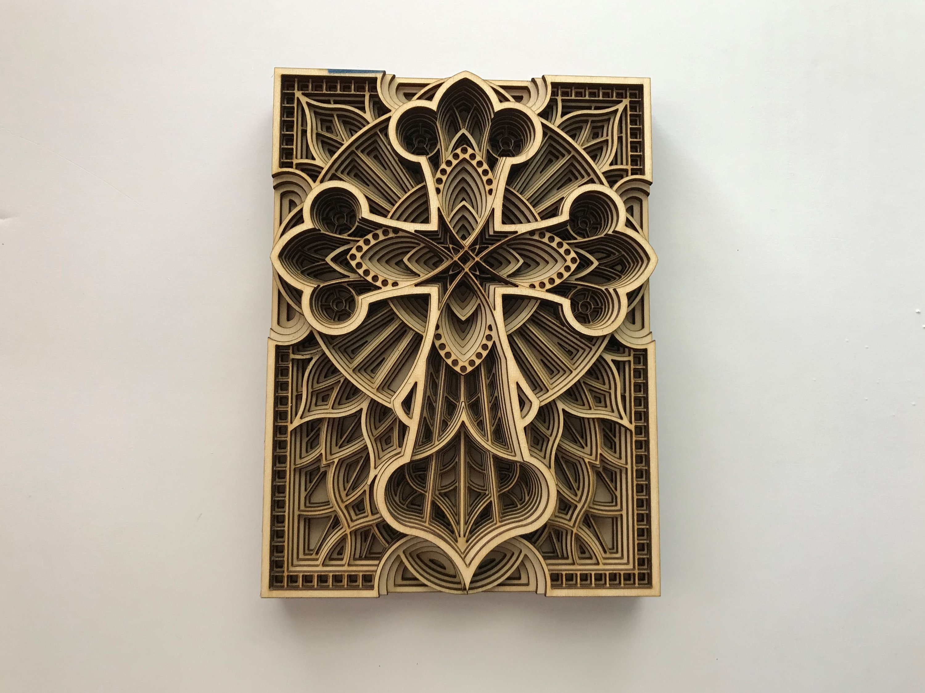 Layered Wood Cross 8 Layers Laser Cut Wood Decorative - Etsy