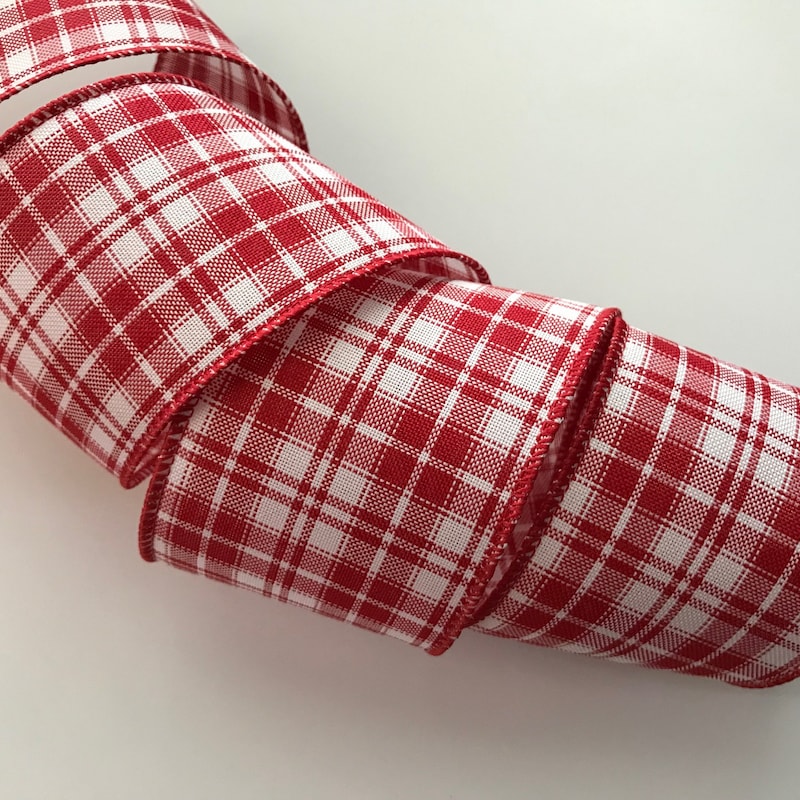 Red Plaid Ribbon - Etsy
