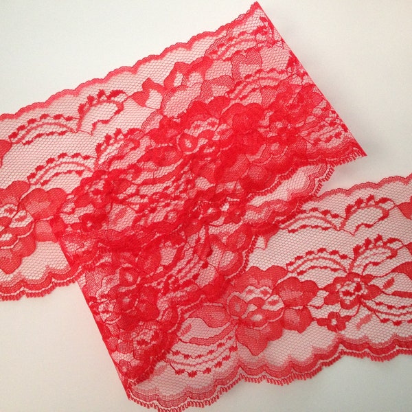 Red Lace Fabric - Etsy