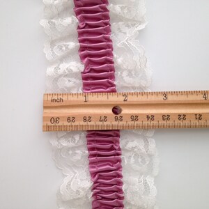 Elastic Ruffled Lace, Ivory Lace With Dusty Rose Ribbon, Apparel ...
