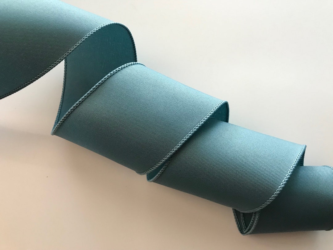 Smoke Blue Ribbon, 2 1/2" Wide, Wired Edge Ribbon for Bows, Wreaths ...