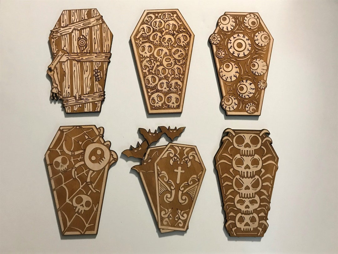 Wooden Coffin, Laser Cut and Engraved Wood, Decorative Woodcraft ...