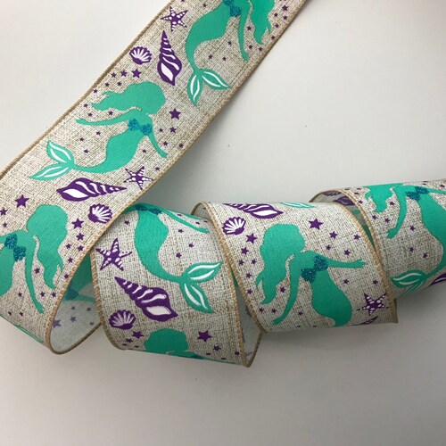 Mermaid and Seashells Ribbon 2 1/2 Wide Decorative - Etsy