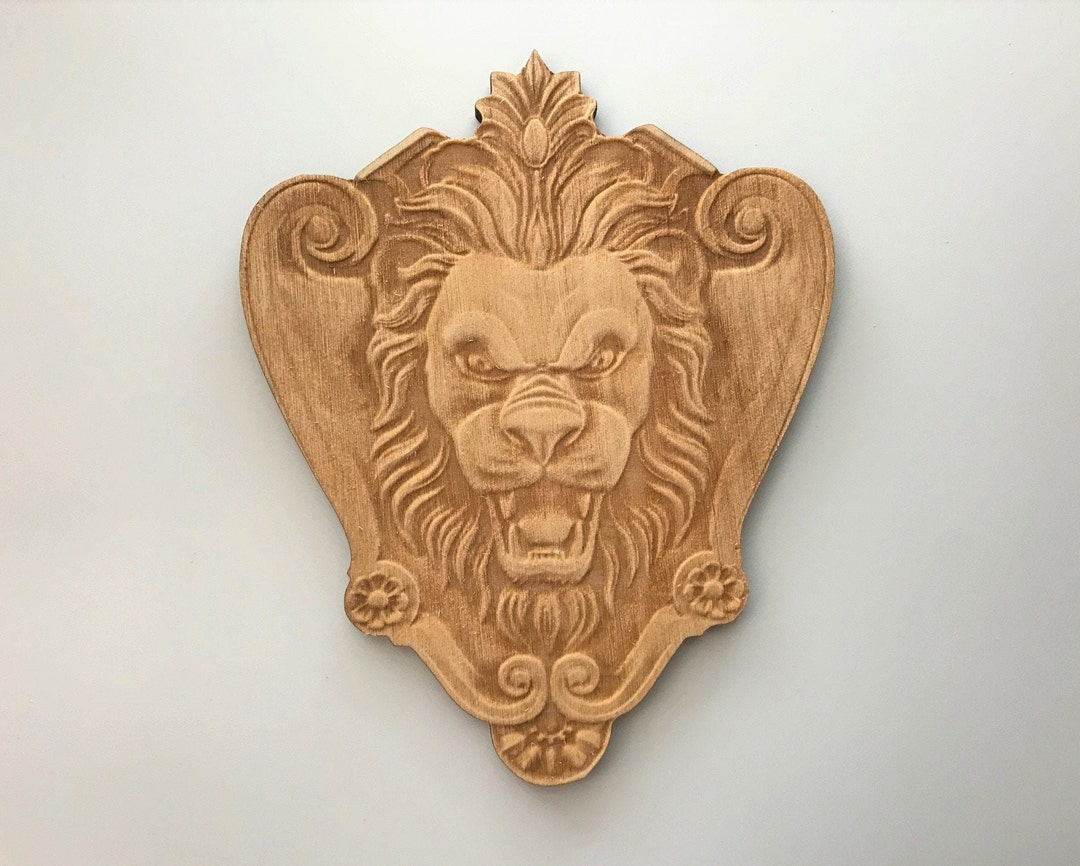 Lion Head, Laser Cut and Engraved Wood, Home Decor, Wildlife Decor ...