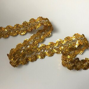 Gold Sequin Braid Trim, 1 Wide, Decorative Trim for Costumes, Dancewear ...