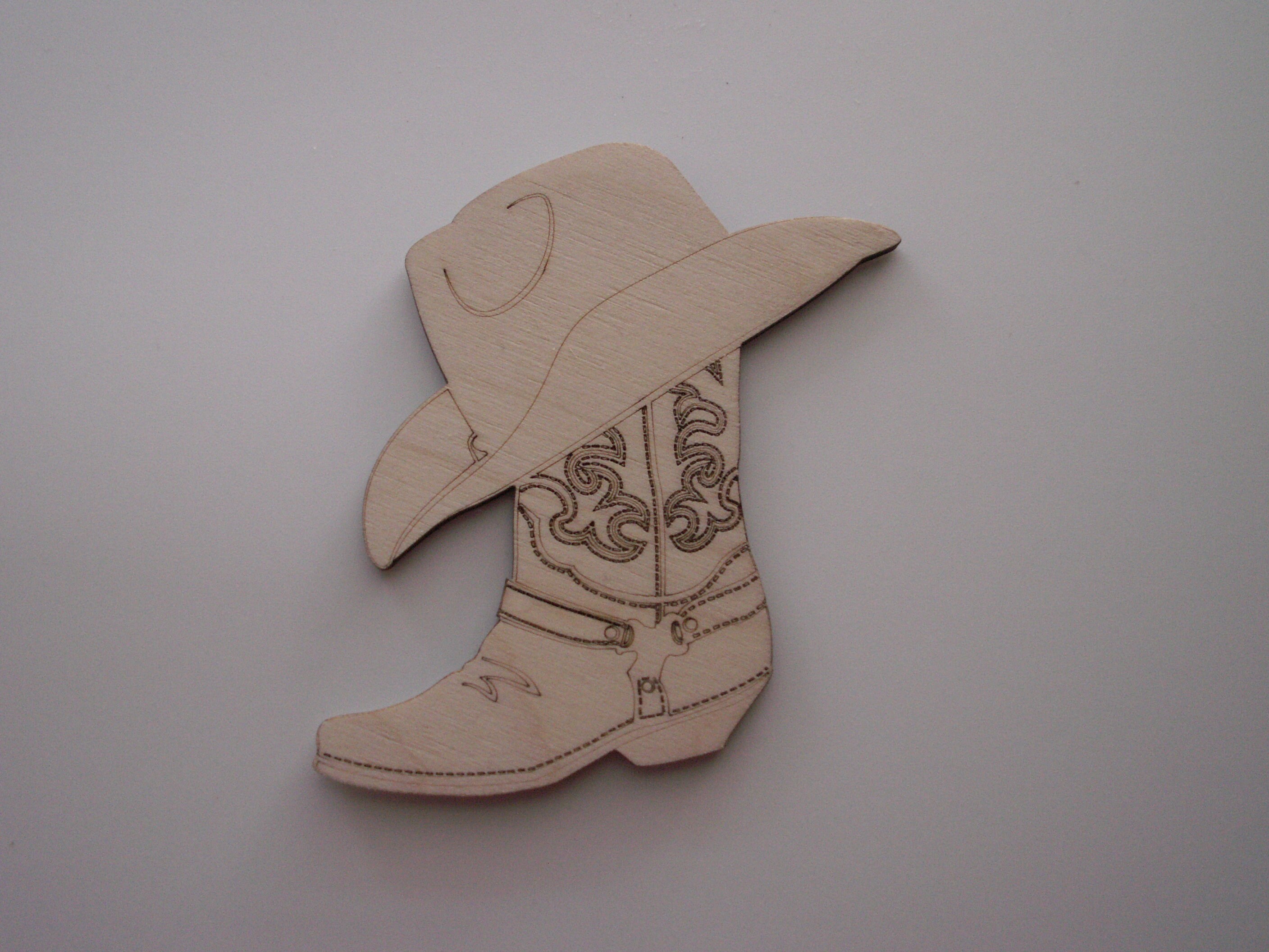 Cowboy Boot and Hat 6 PIECES Laser Cut and Engraved Wood - Etsy Singapore