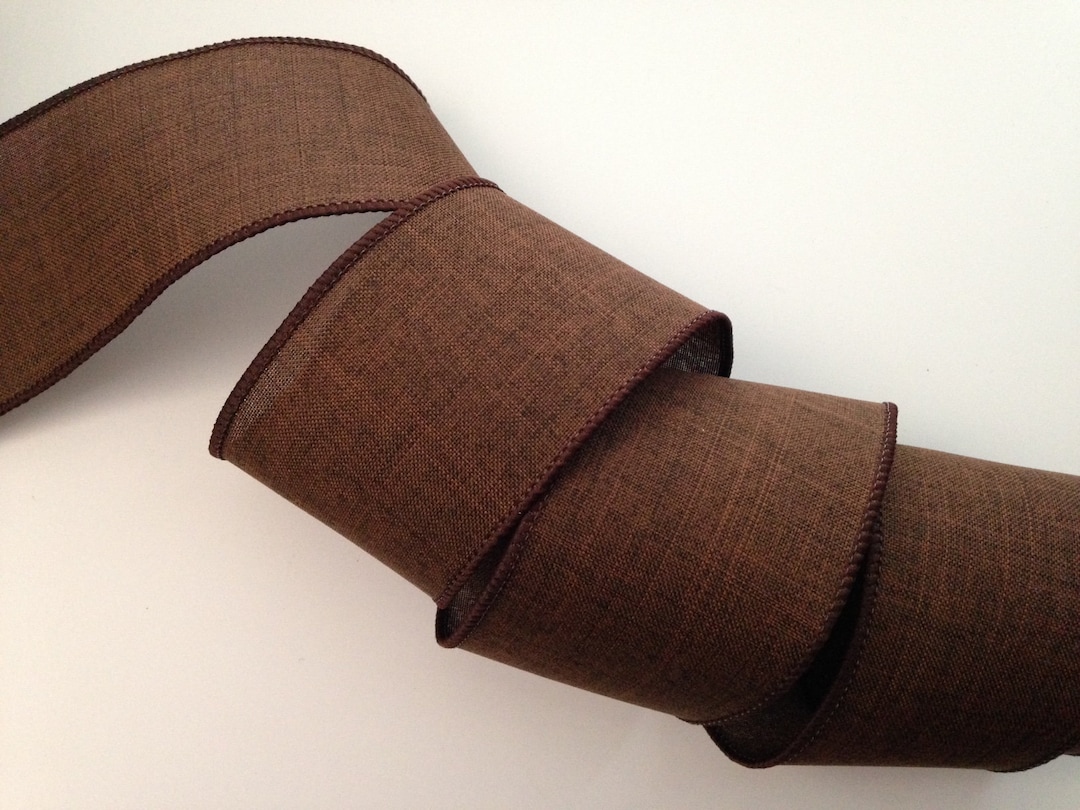 Brown Ribbon, 2 1/2" Wide, Wired Edge Ribbon for Bows, Wreaths, Gift ...