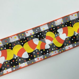 Candy Corn Ribbon, 2 1/2" Wide, Wired Edge Ribbon for Wreaths, Bows ...