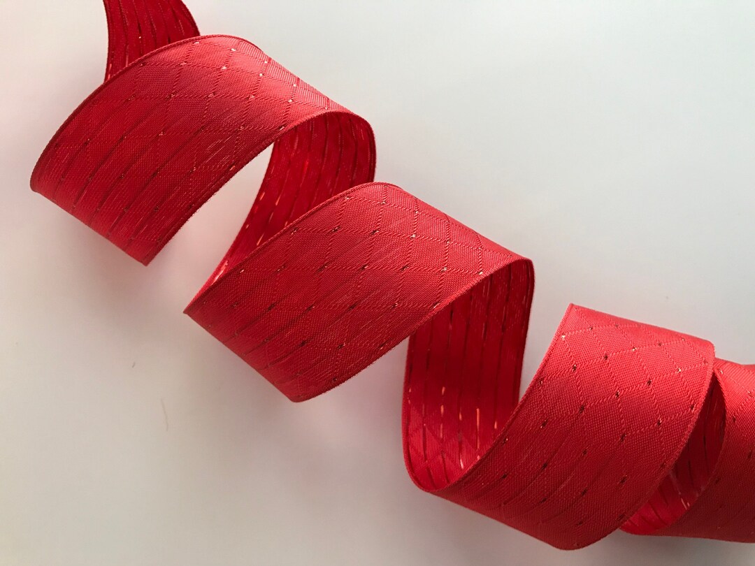 Red Ribbon, 1 1/2 Wide, Wired Edge Ribbon for Wreaths, Bows, Gift ...