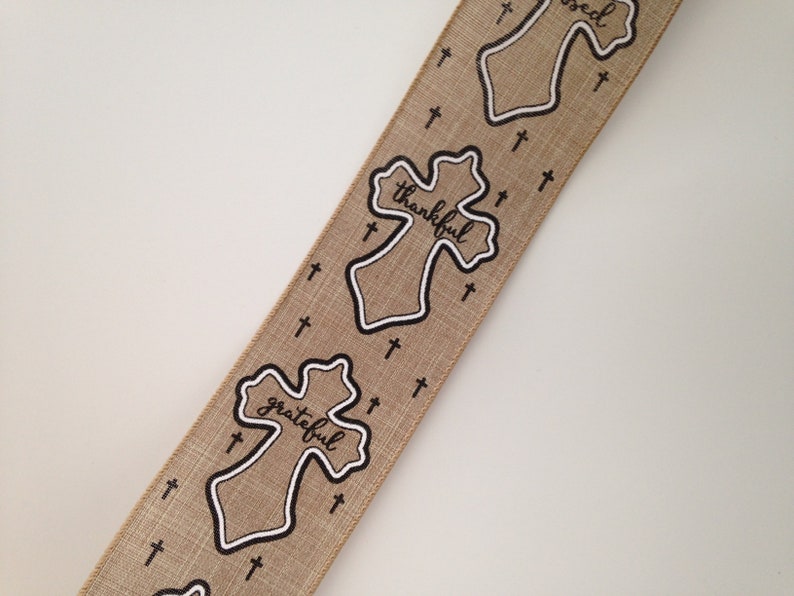 Grateful Thankful Blessed Crosses Ribbon 2 1/2 Wide | Etsy