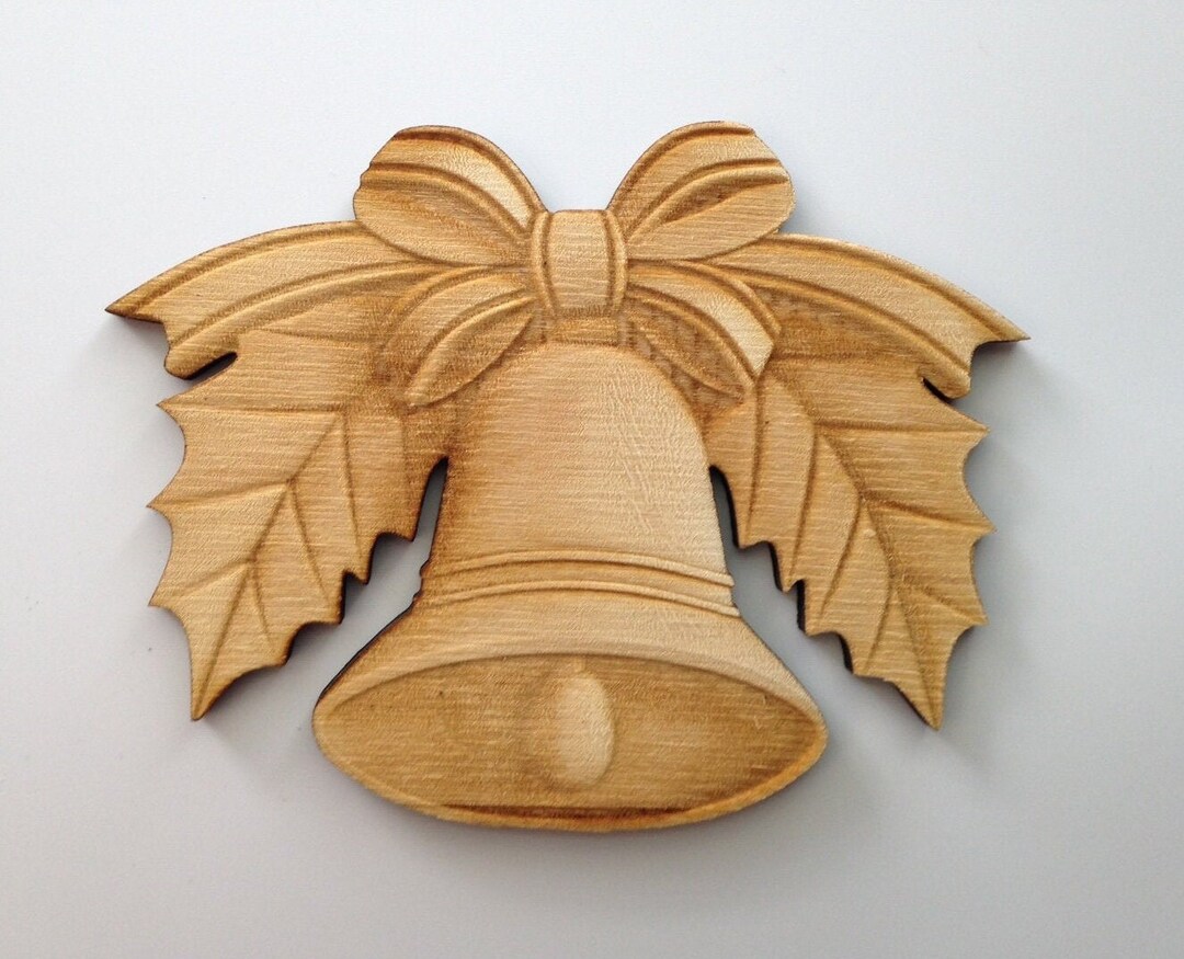 Christmas Bell Wood Plaque, 14 1/2 High, Laser Cut and Engraved Wood ...