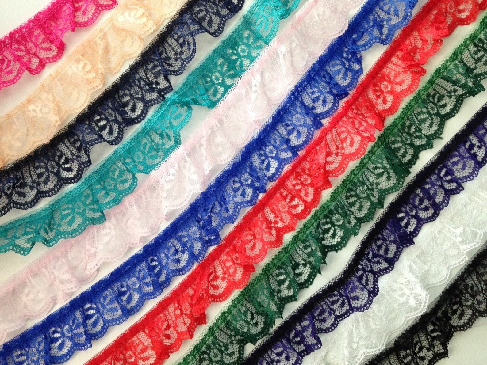 Ruffled Lace Trim Assorted Colors 1 1/4 Inch Wide - Etsy