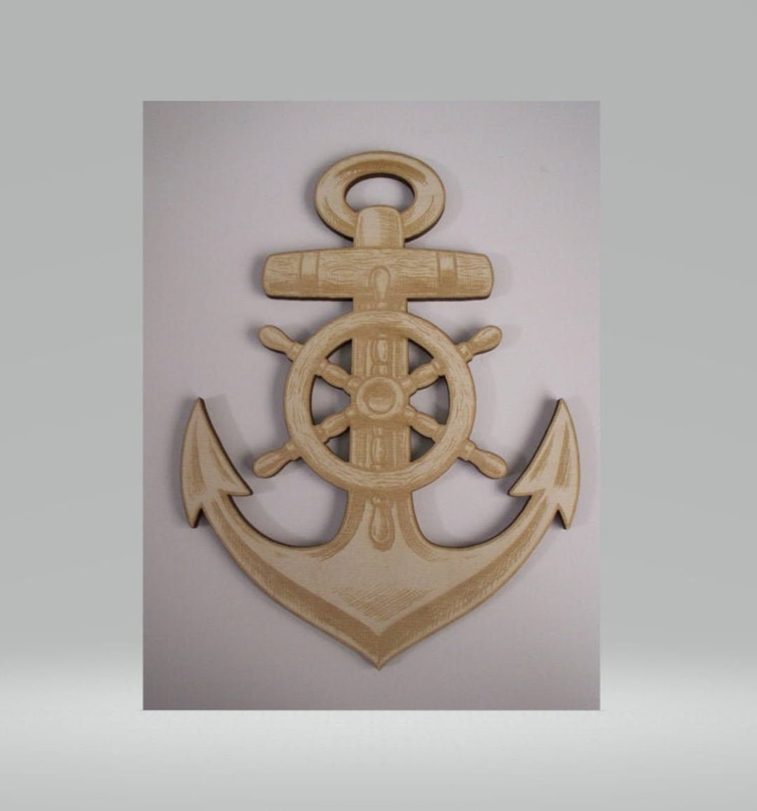 Wooden Anchor, Laser Cut and Engraved Wood, Coastal Beach Sea Life ...