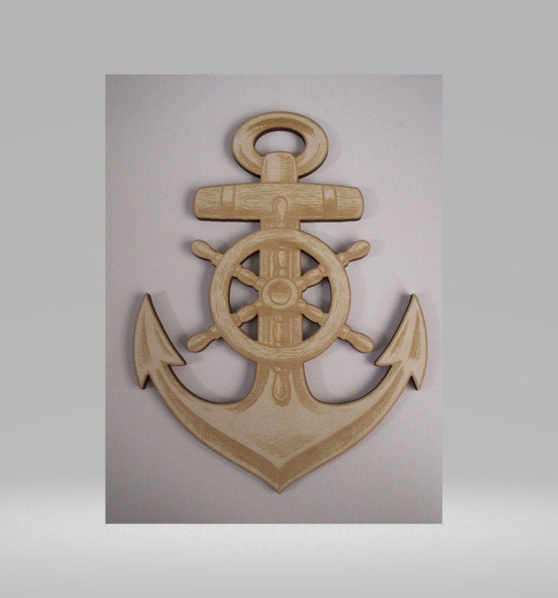 Wooden Anchor, Laser Cut and Engraved Wood, Coastal Beach Sea Life ...