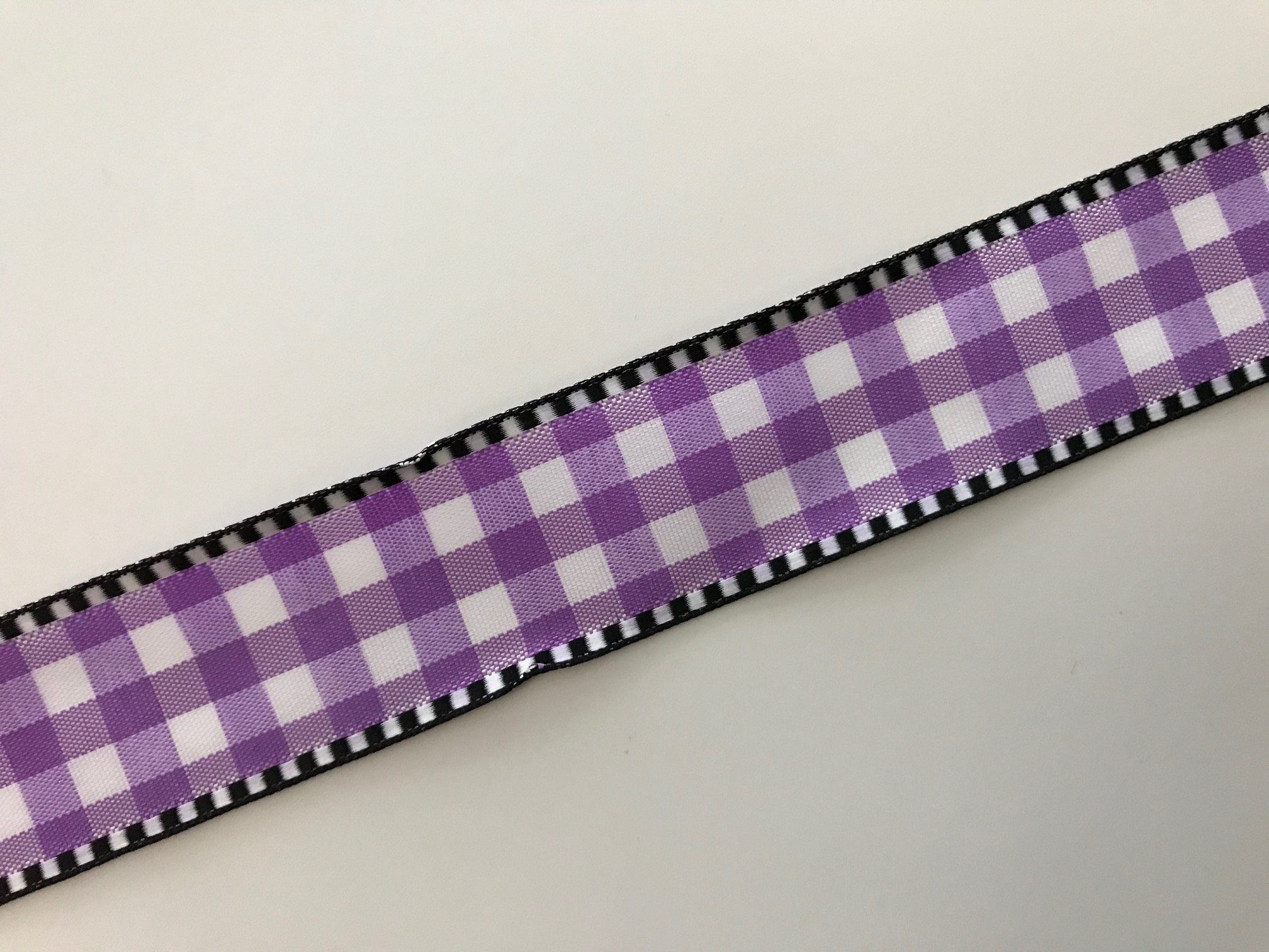 Purple and White Check Plaid Ribbon 1 1/2 Wide - Etsy