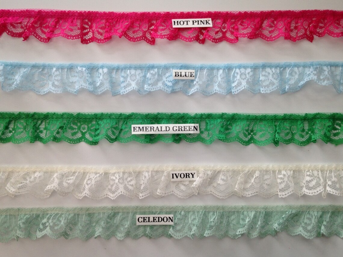 Ruffled Lace Trim Assorted Colors 1 1/4 Inch Wide - Etsy