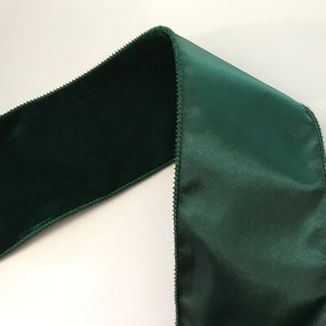 Christmas Ribbon, Hunter Green Velvet and Satin, 4" Wide, Wired Ribbon ...