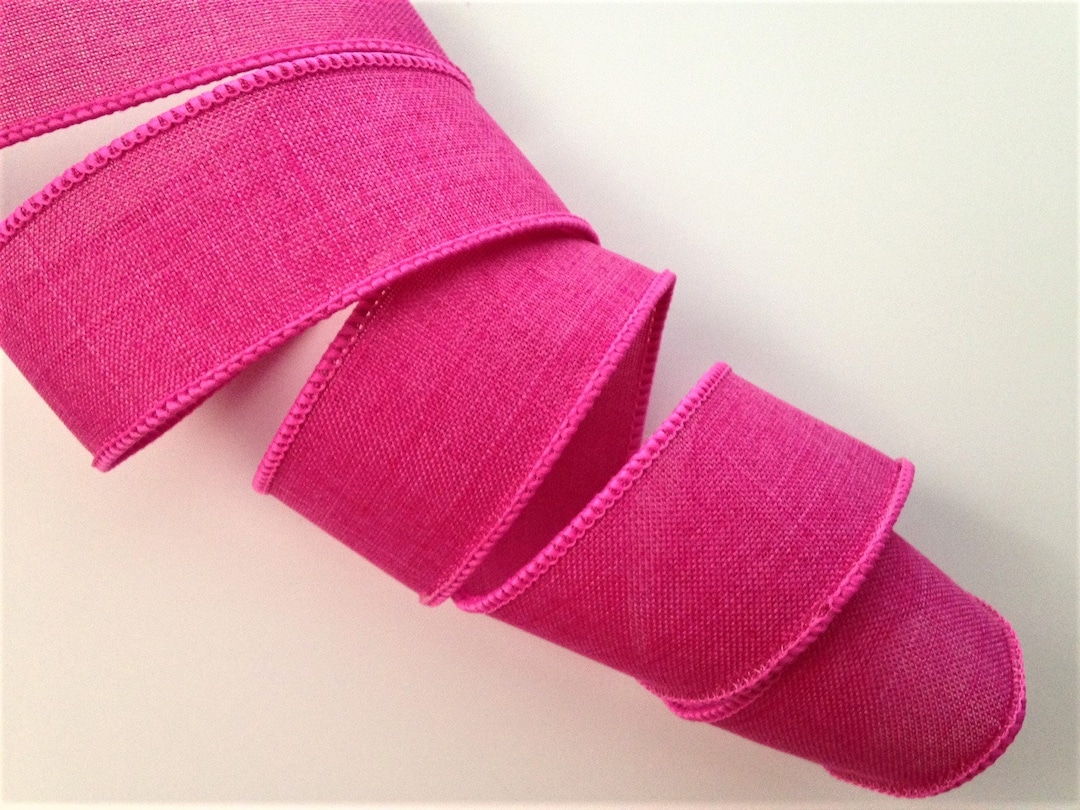 Hot Pink Ribbon, 1 1/2" Wide, Wired Edge Ribbon for Wreaths, Bows, Gift ...