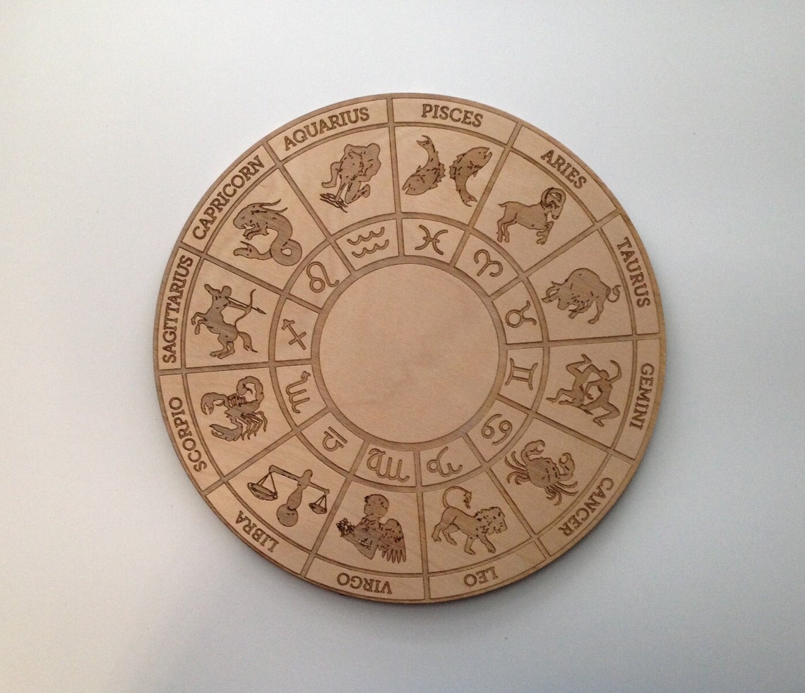 Zodiac Signs Chart Laser Cut and Engraved Wood Astrology - Etsy