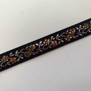 Black Silver and Gold Jacquard Ribbon, 3/4" Wide, Trim for Apparel ...